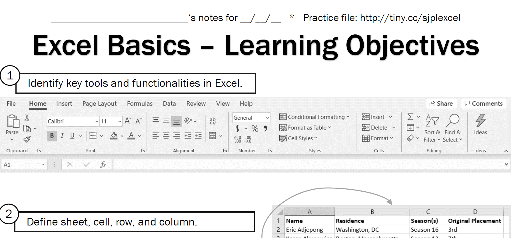 Instructional Design: Excel Basics | Emily N Cannon